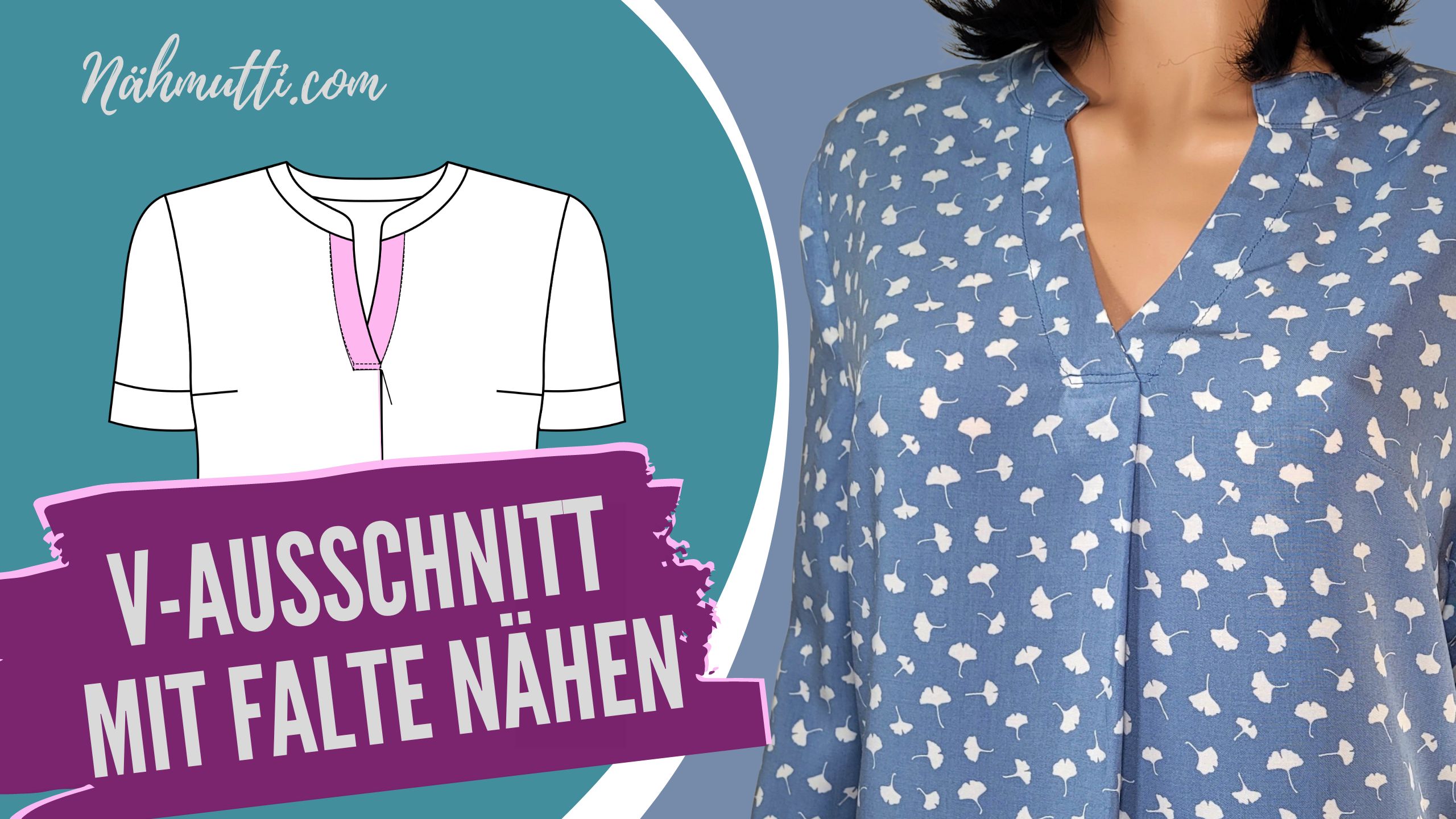 V-Ausschnitt mit Falte nähen ++ Nähanleitung ++ Nähvideo